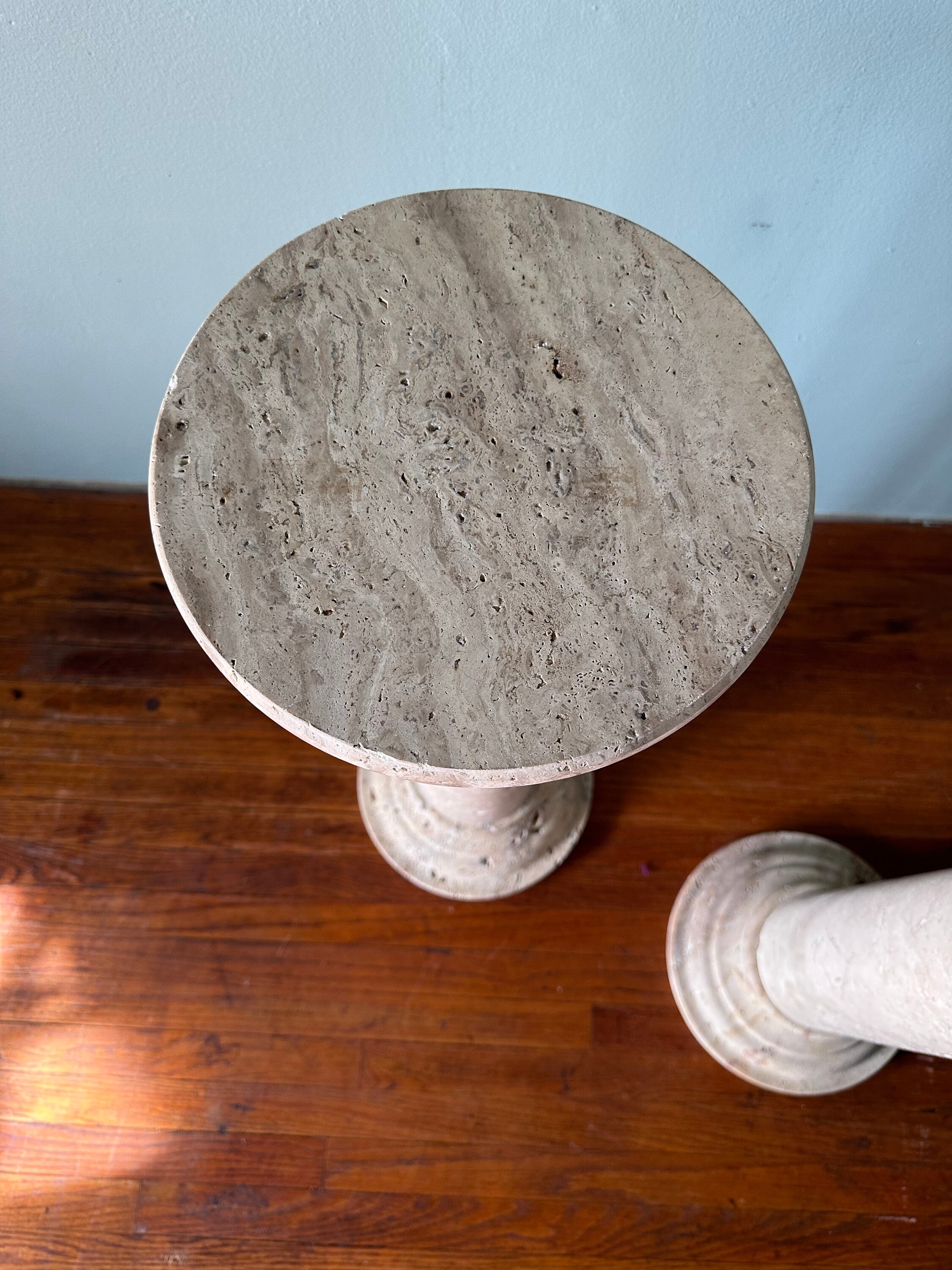 Vintage Travertine Style Plaster Pedestals - Etsy