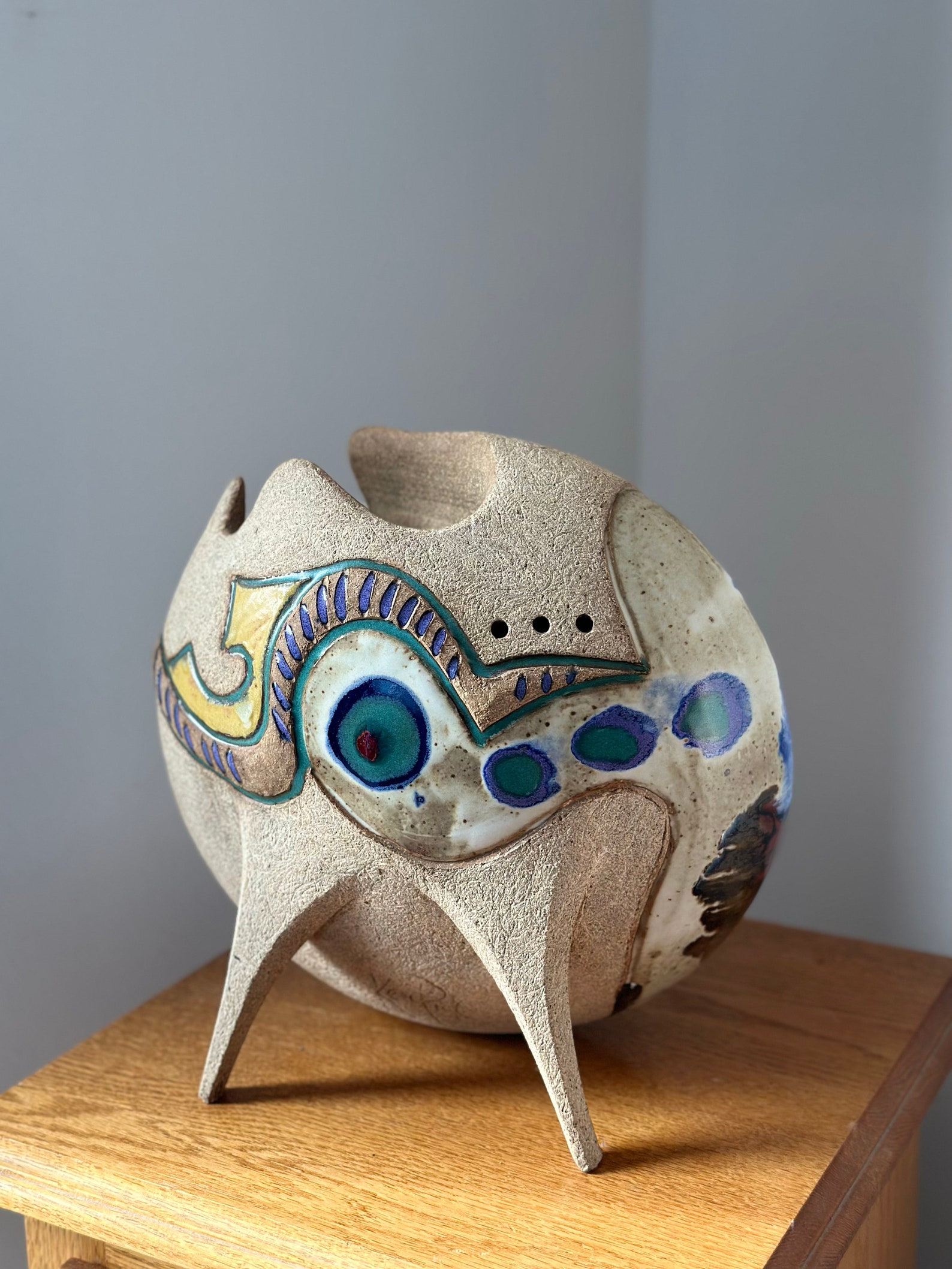 Ken Pick Stoneware Pottery Vase Sculpture - Etsy