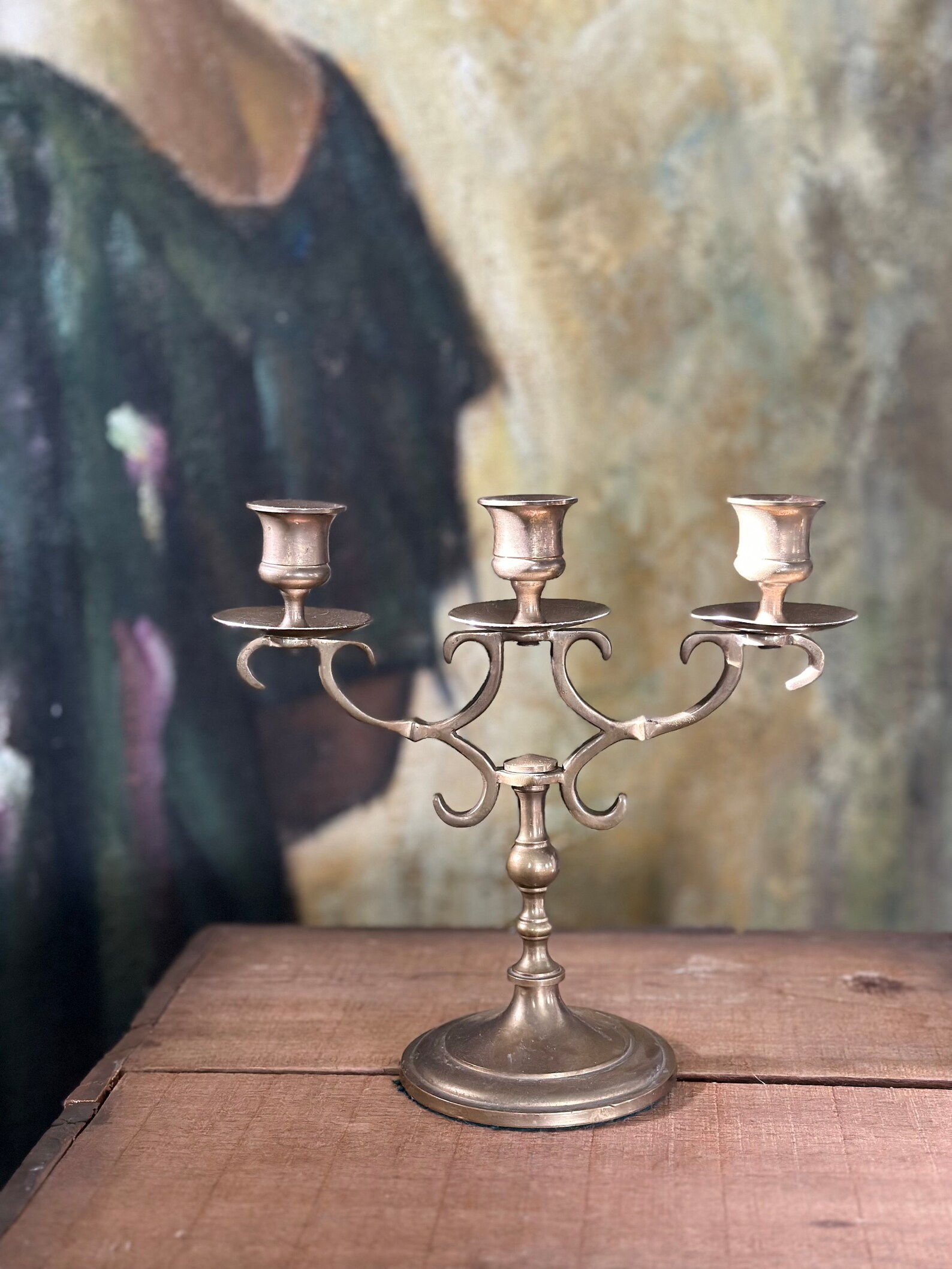 Vintage 3 Candle Brass Candelabra - Etsy