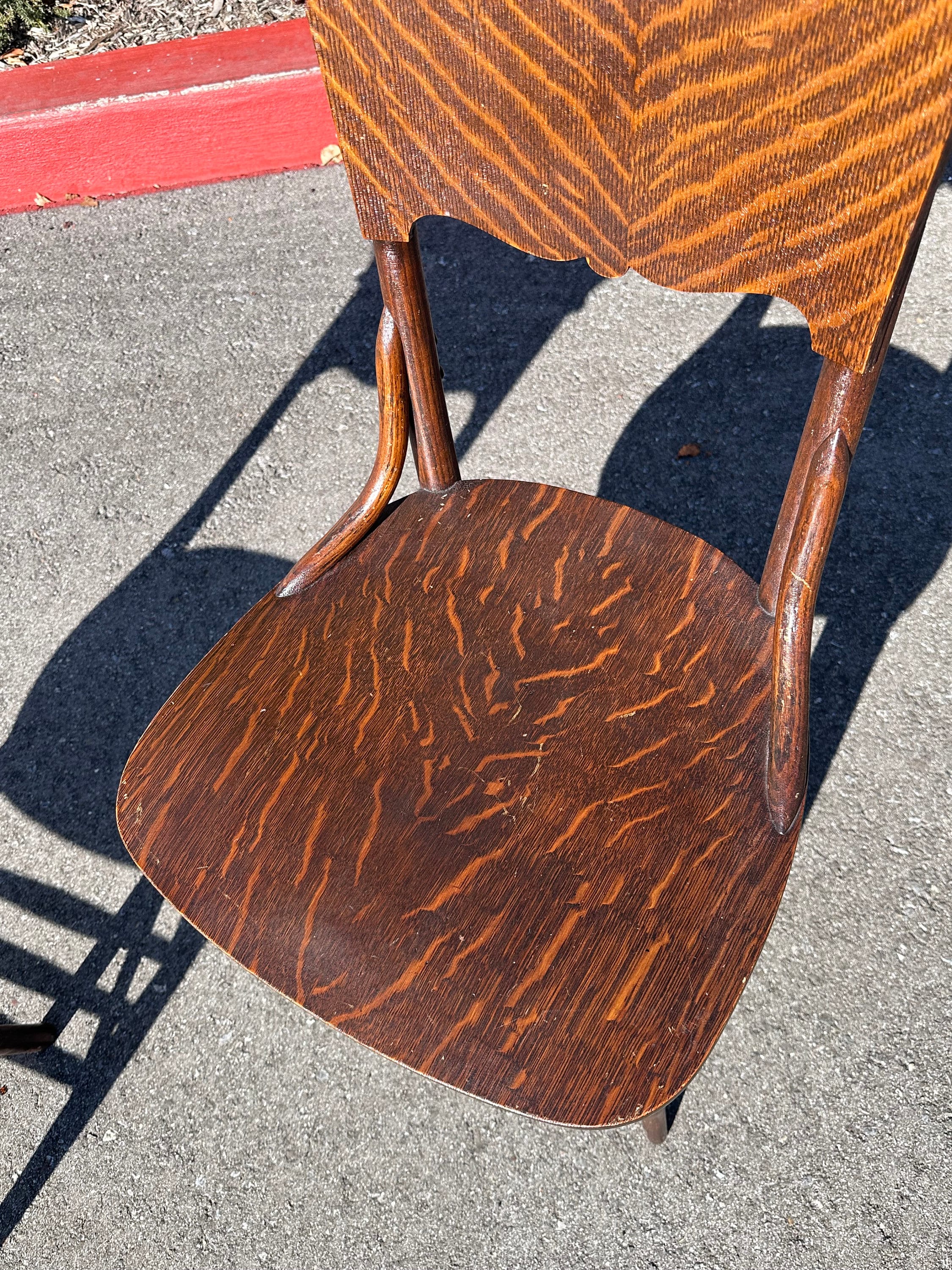 Vintage Tiger Oak Bistro Dining Chairs Set of 2 - Etsy