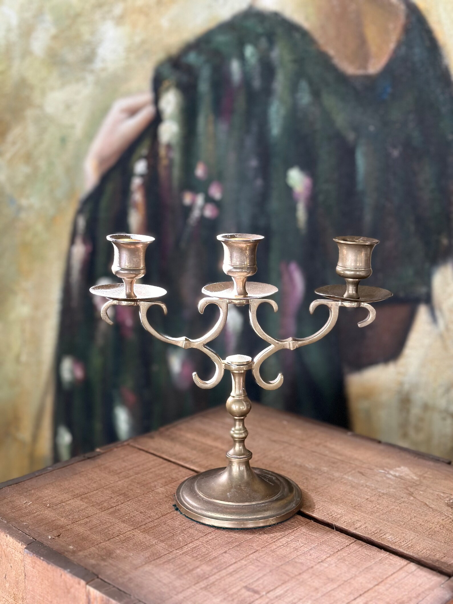 Vintage 3 Candle Brass Candelabra - Etsy