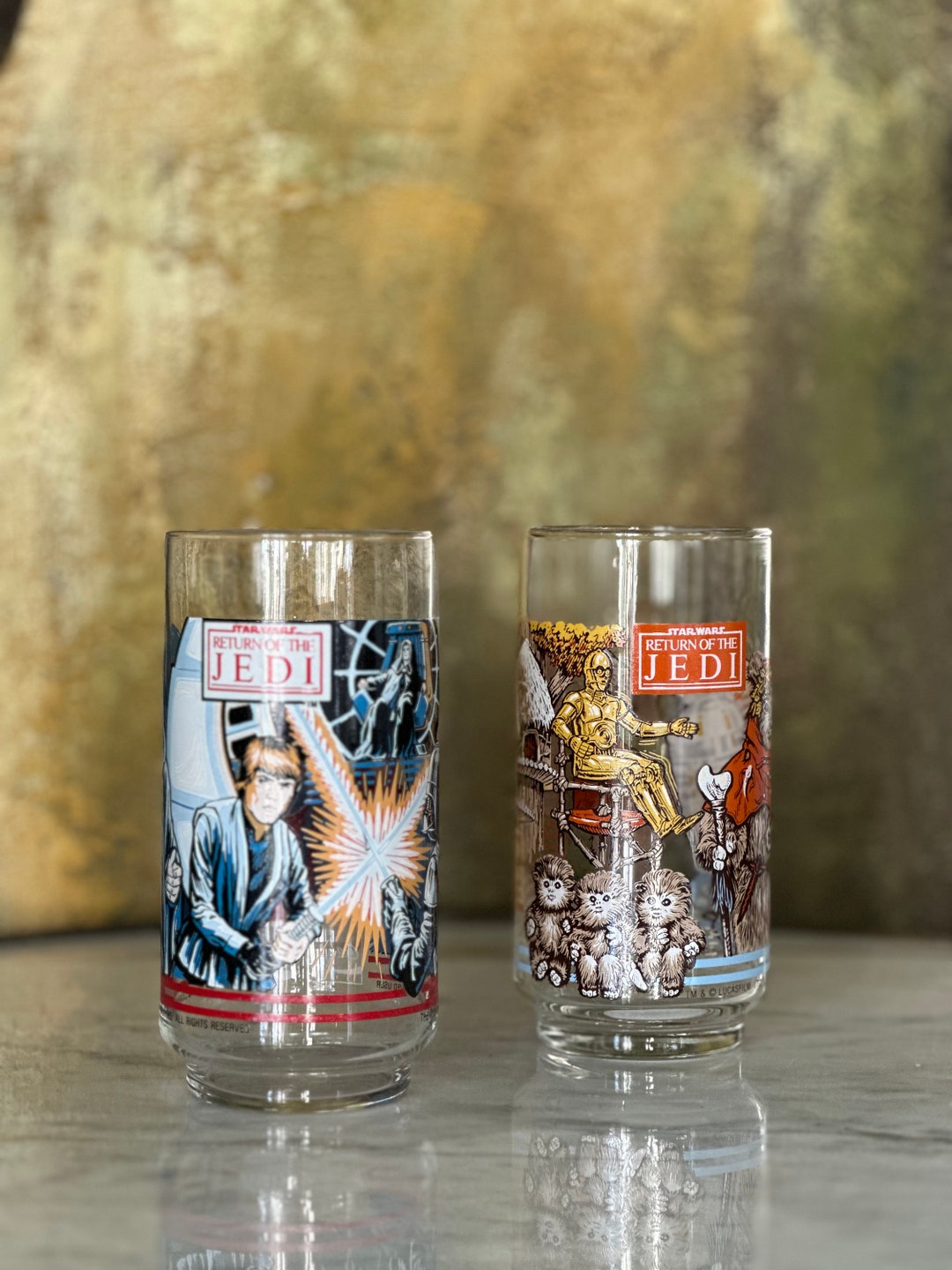 Vintage Star Wars Glass Return of the Jedi - Etsy