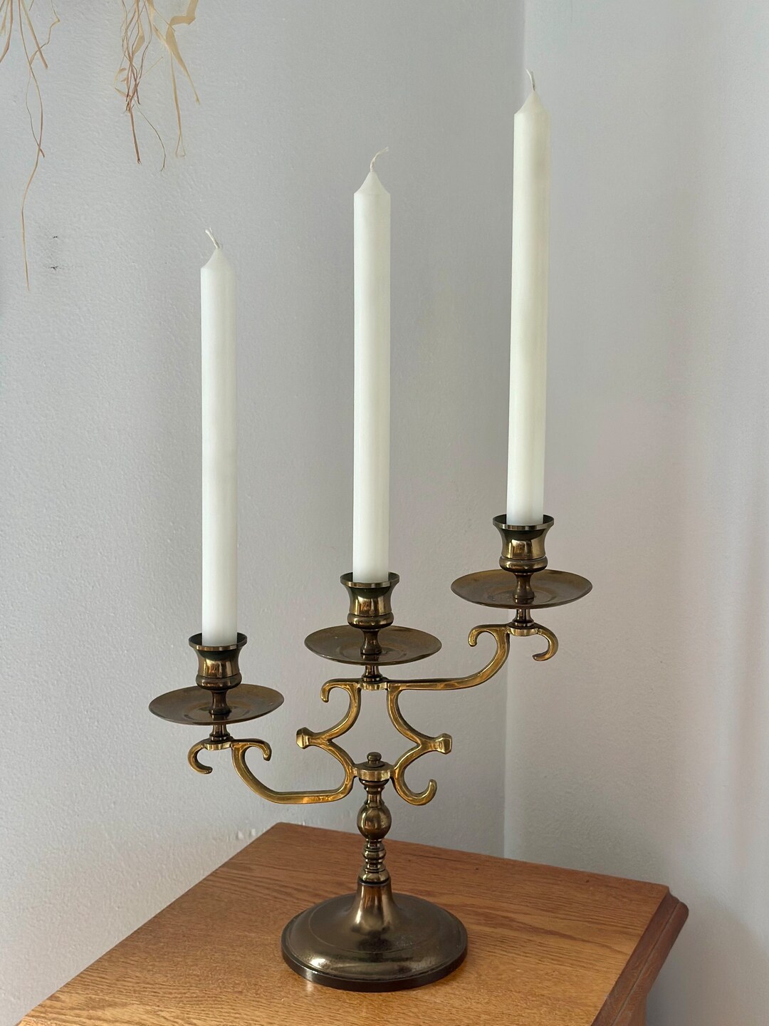 Vintage Solid Brass Candelabras - Etsy