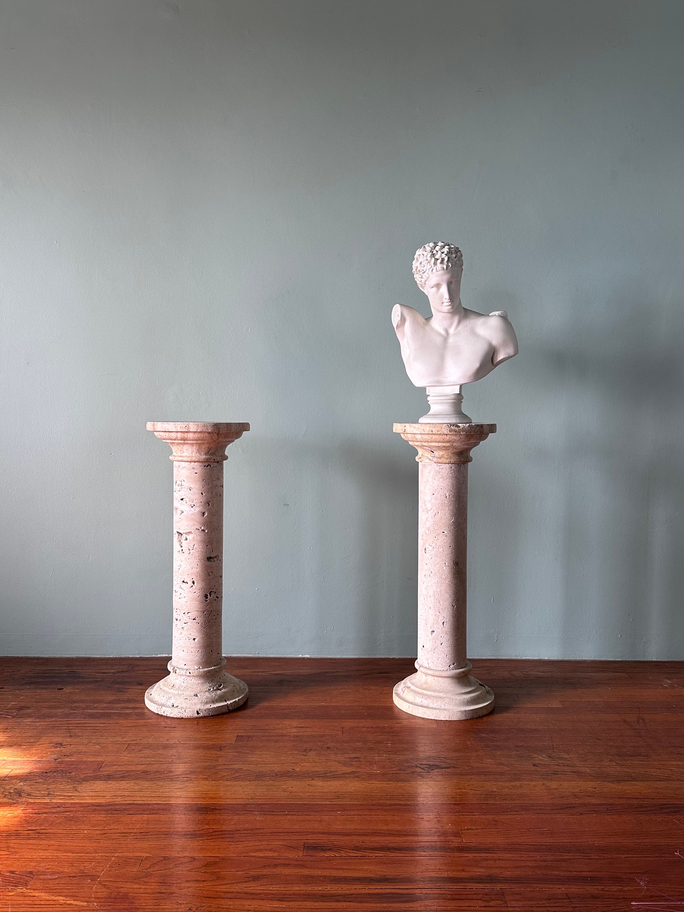 Vintage Travertine Style Plaster Pedestals - Etsy