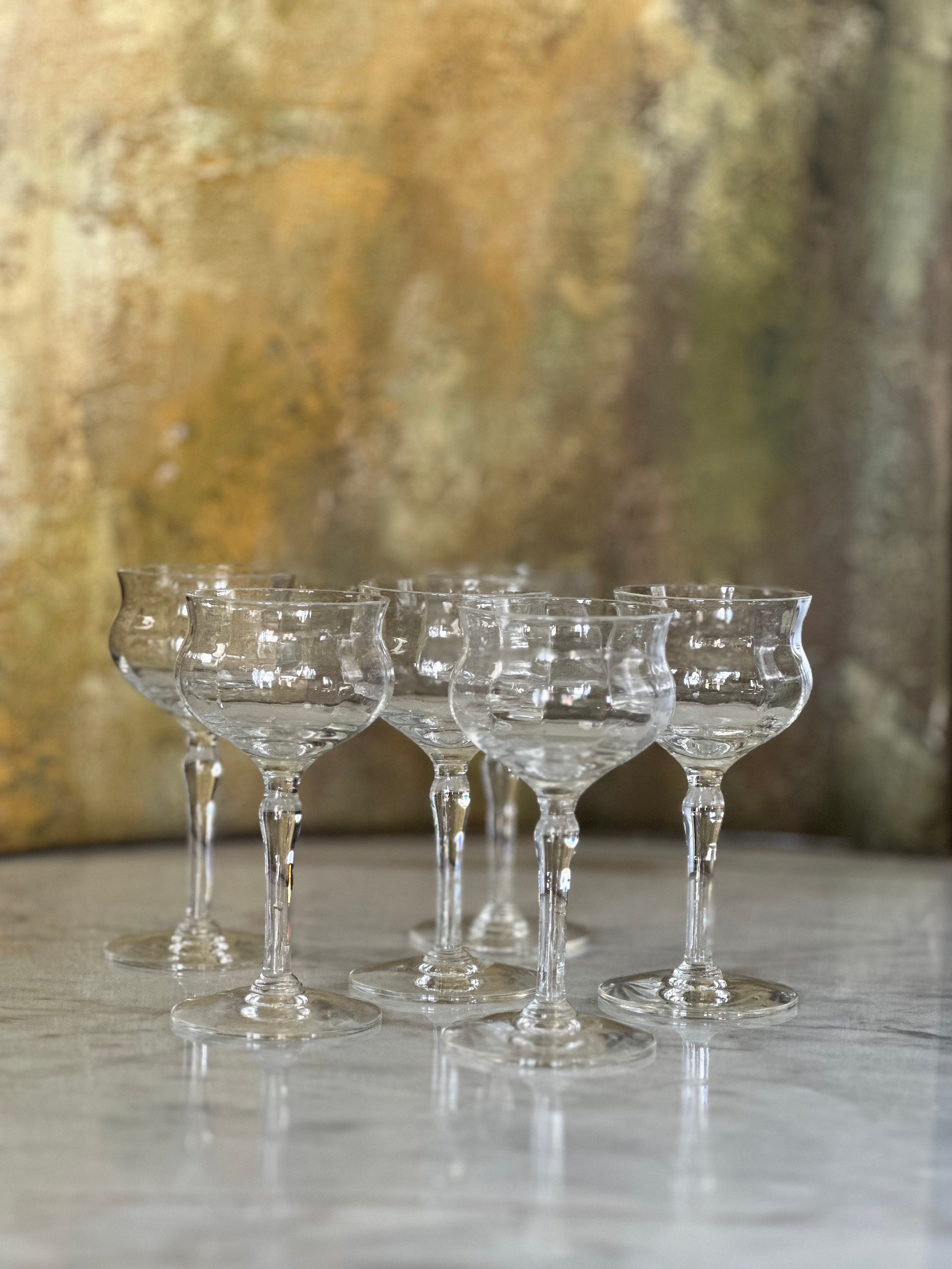 Vintage Clear Tulip Cordial Glasses - Etsy