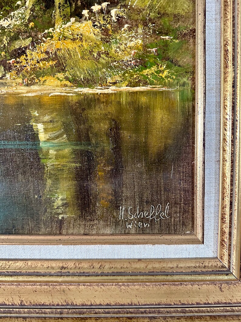 Vintage Hans Scheffel Landscape Oil on Canvas Painting - Etsy