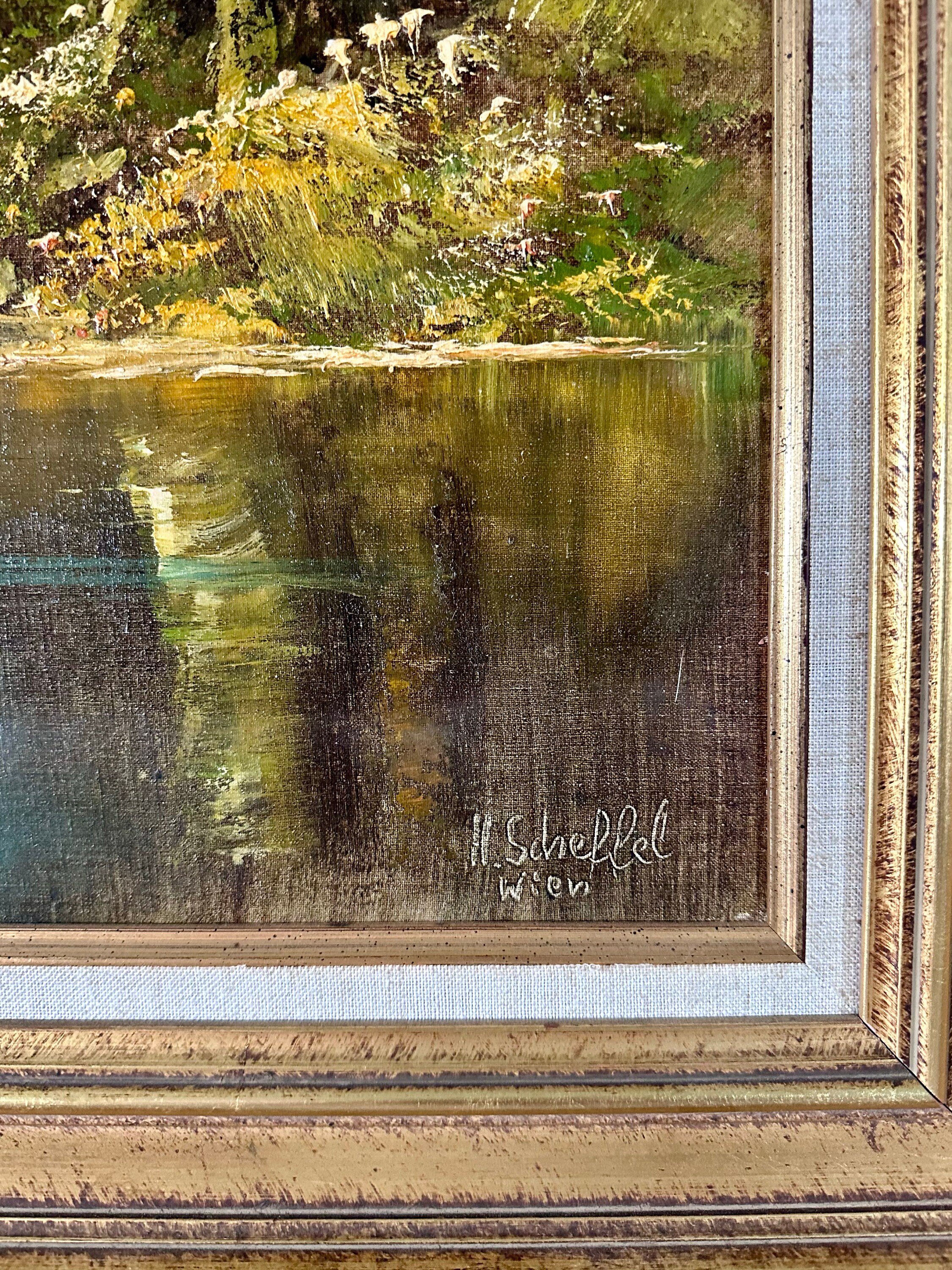 Vintage Hans Scheffel Landscape Oil on Canvas Painting - Etsy