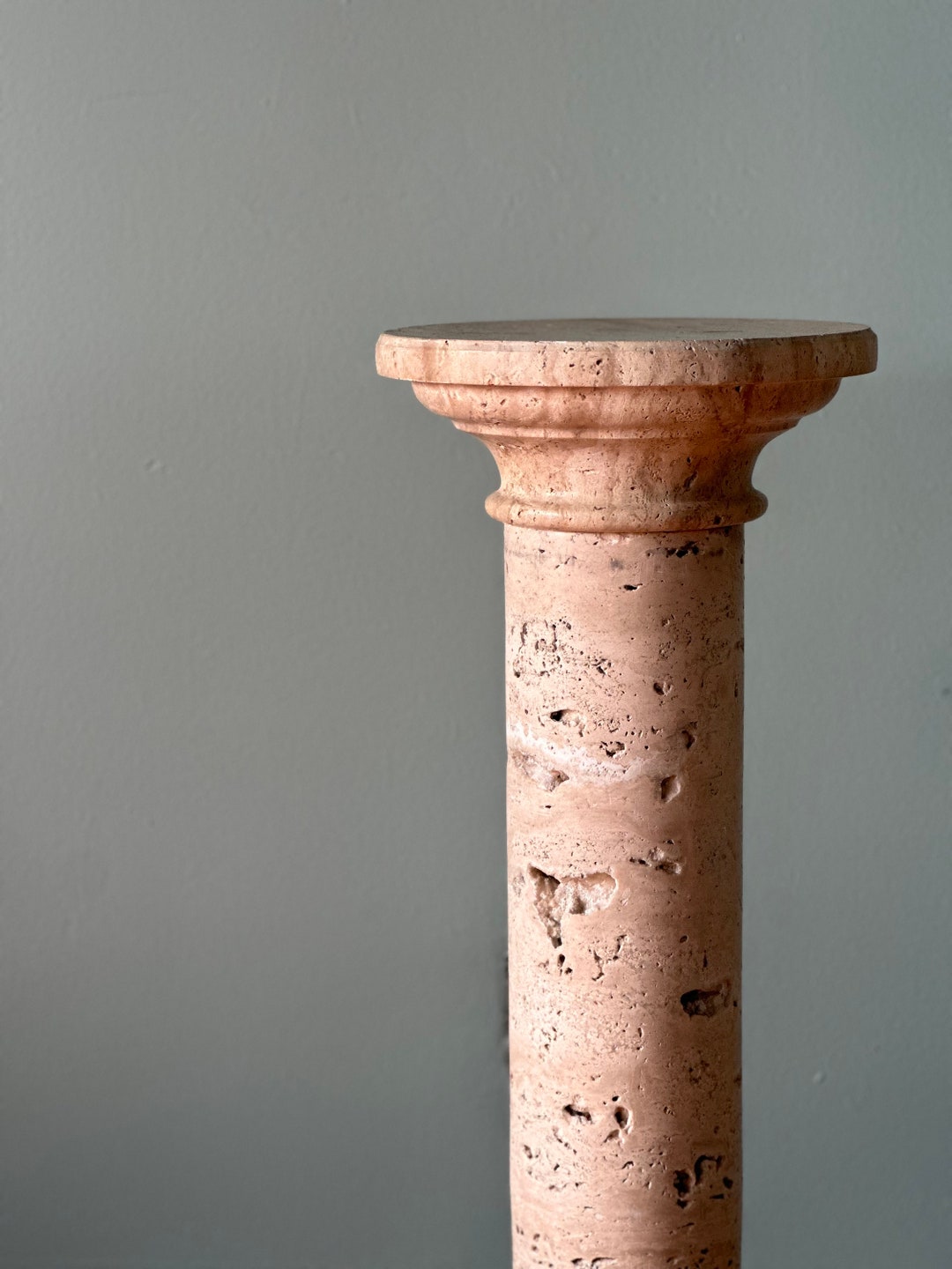 Vintage Travertine Style Plaster Pedestal - Pair - Etsy