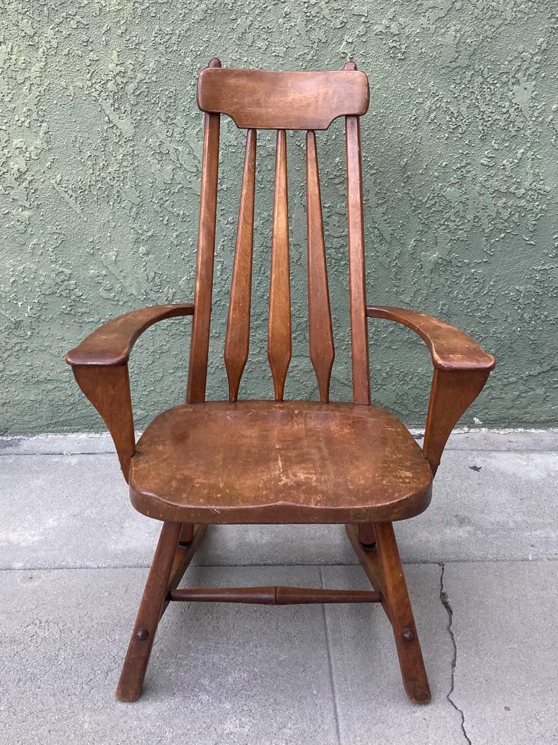 Vintage Distressed High Back Colonial Chair - Etsy