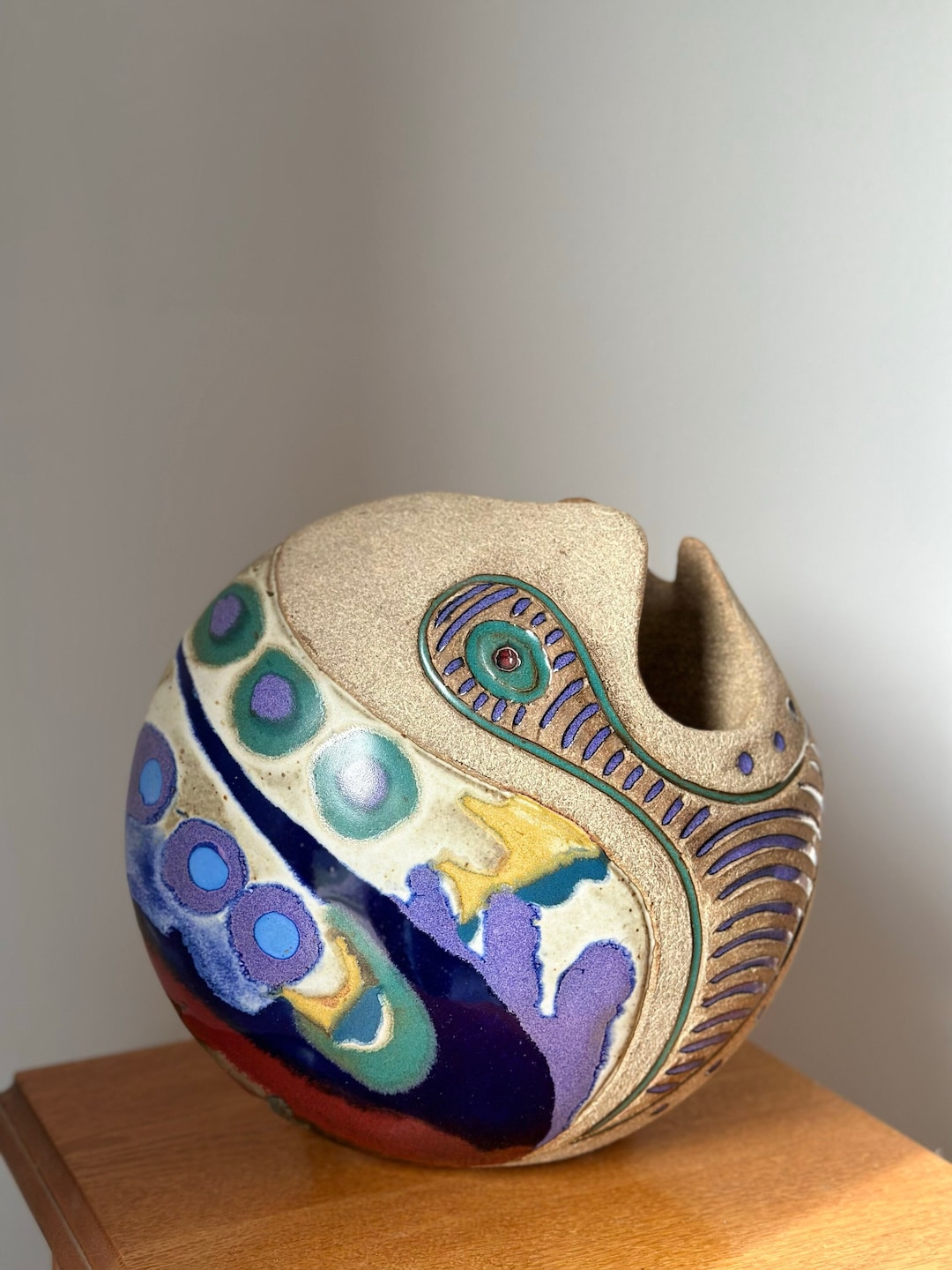 Ken Pick Stoneware Pottery Vase Sculpture - Etsy