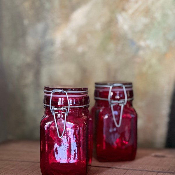 Red Mason Jars - Etsy