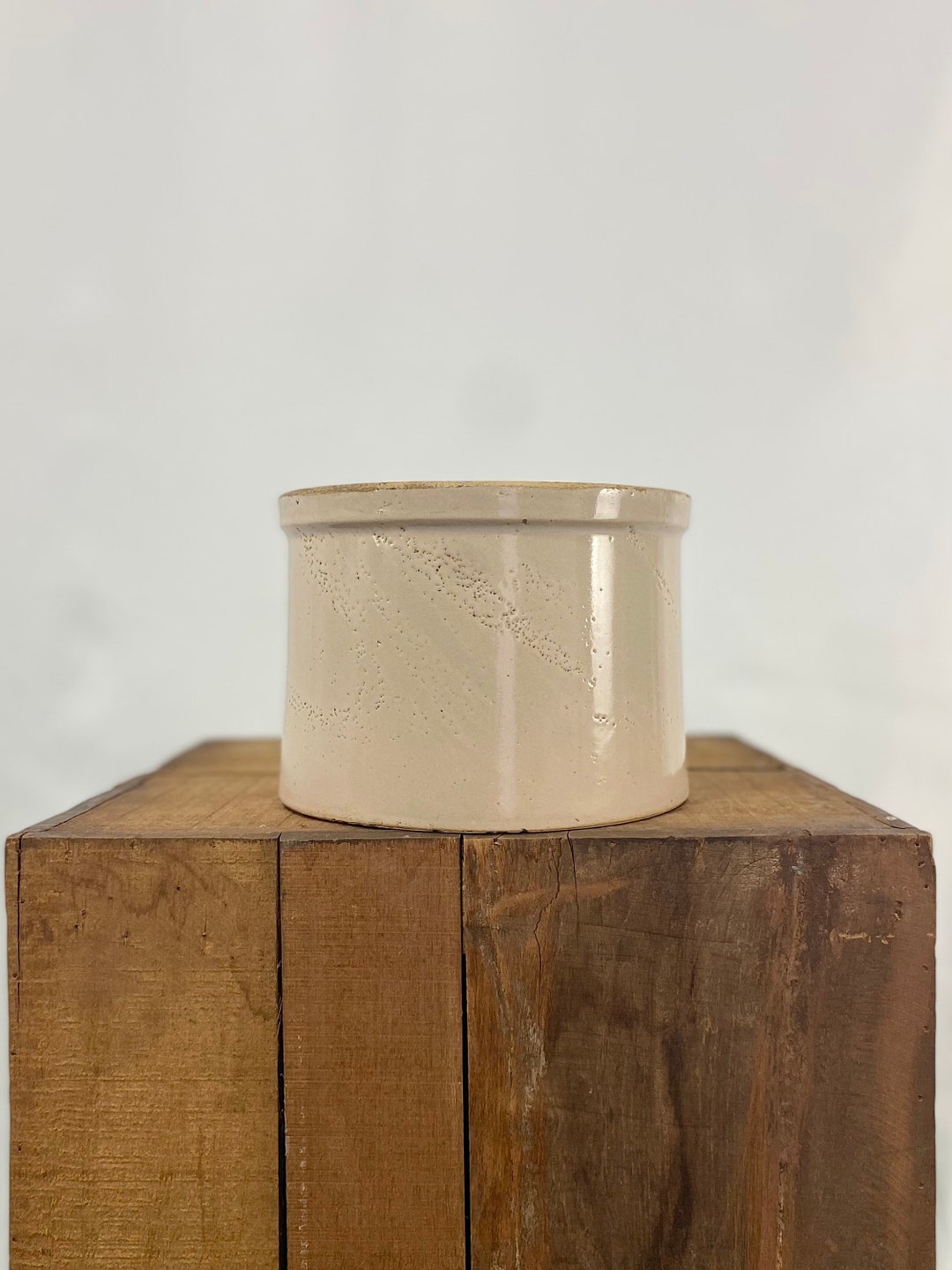 Vintage Cream Colored Kitchen Crock - Etsy