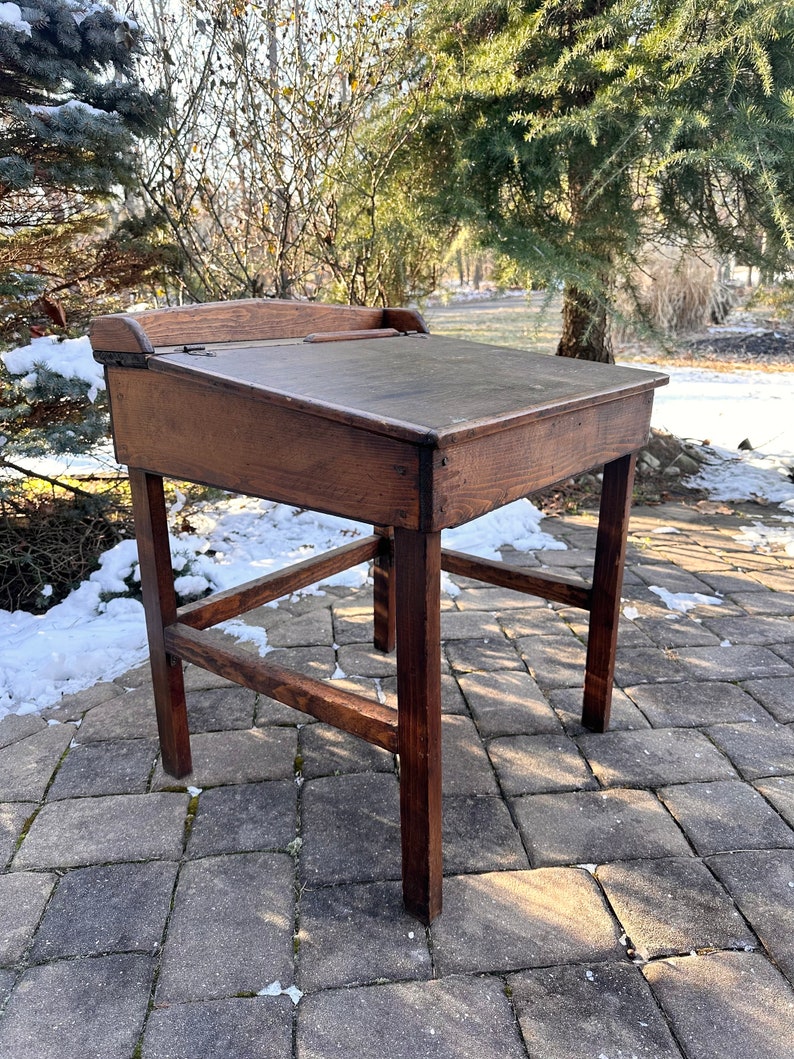 Antique Primitive Oak Writing Desk - Etsy