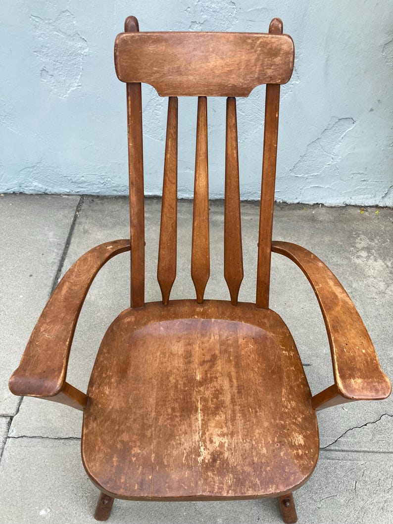 Vintage Distressed High Back Colonial Chair - Etsy