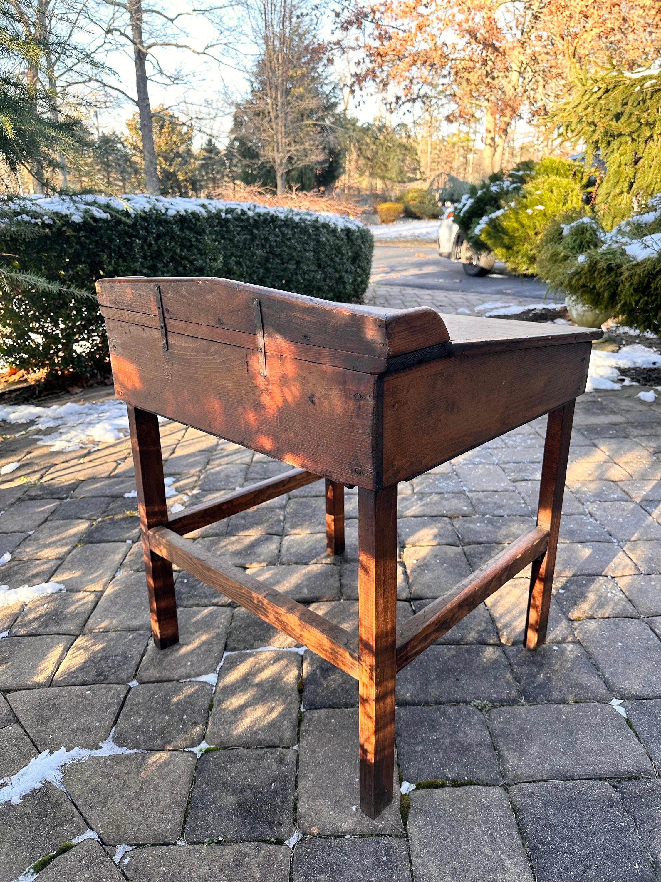 Antique Primitive Oak Writing Desk - Etsy