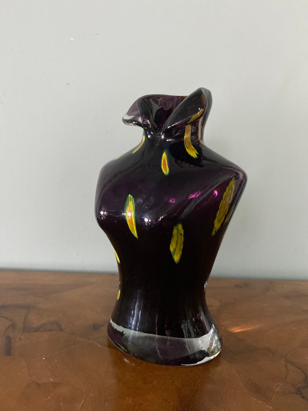Vintage Amethyst Blown Glass Vase Female Bust Vase - Etsy