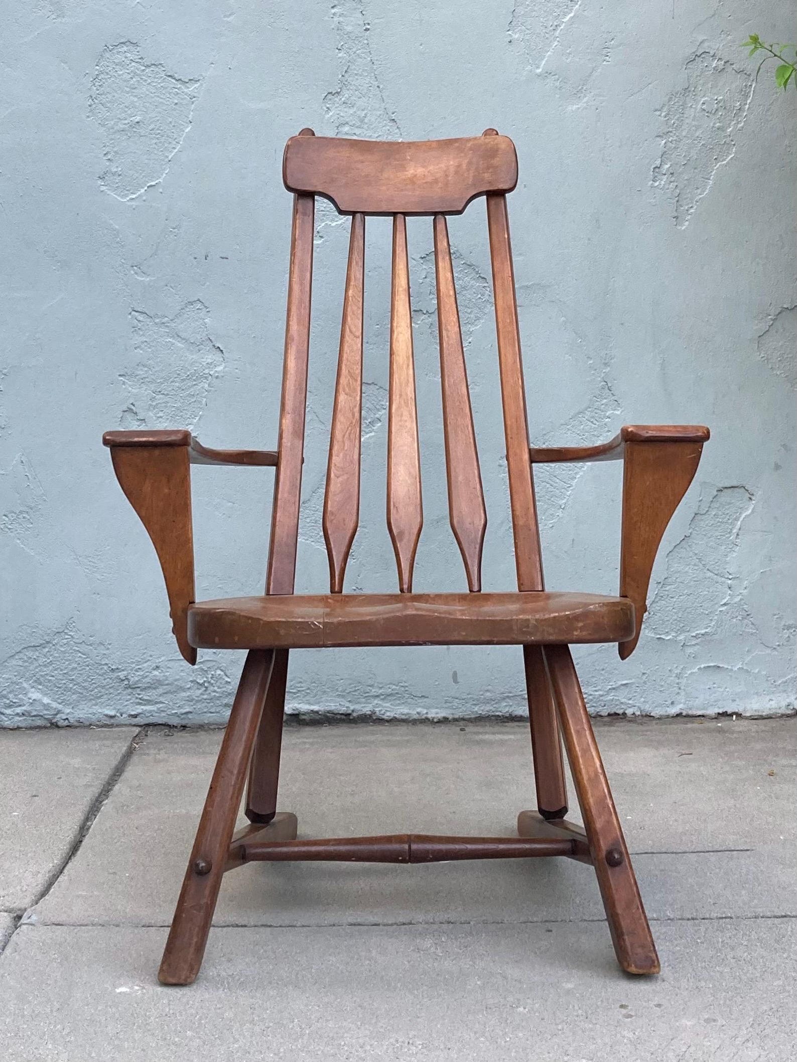 Vintage Distressed High Back Colonial Chair - Etsy