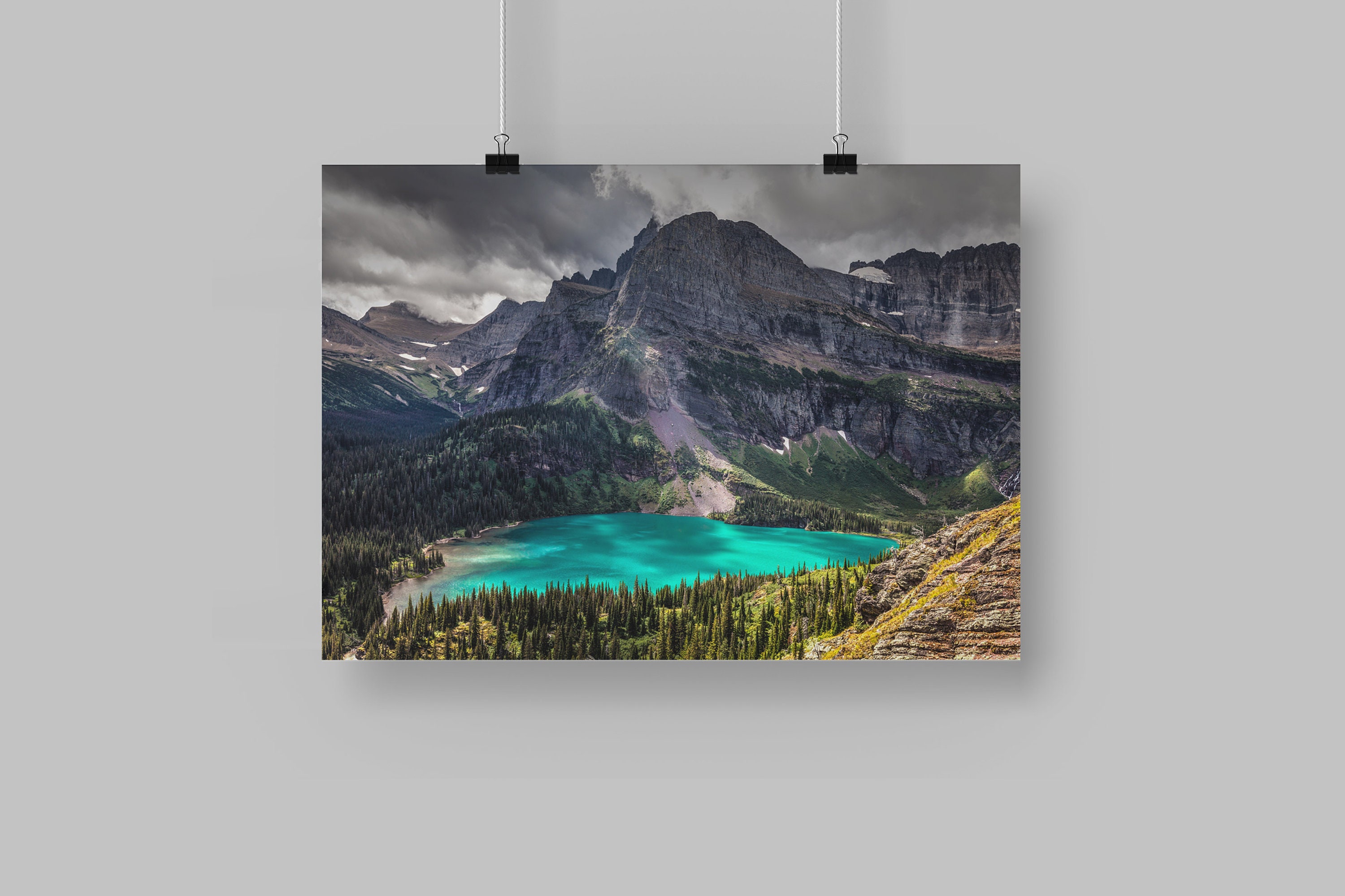 Glacier National Park Canvas, Grinnell Lake Frame Poster, Montana ...