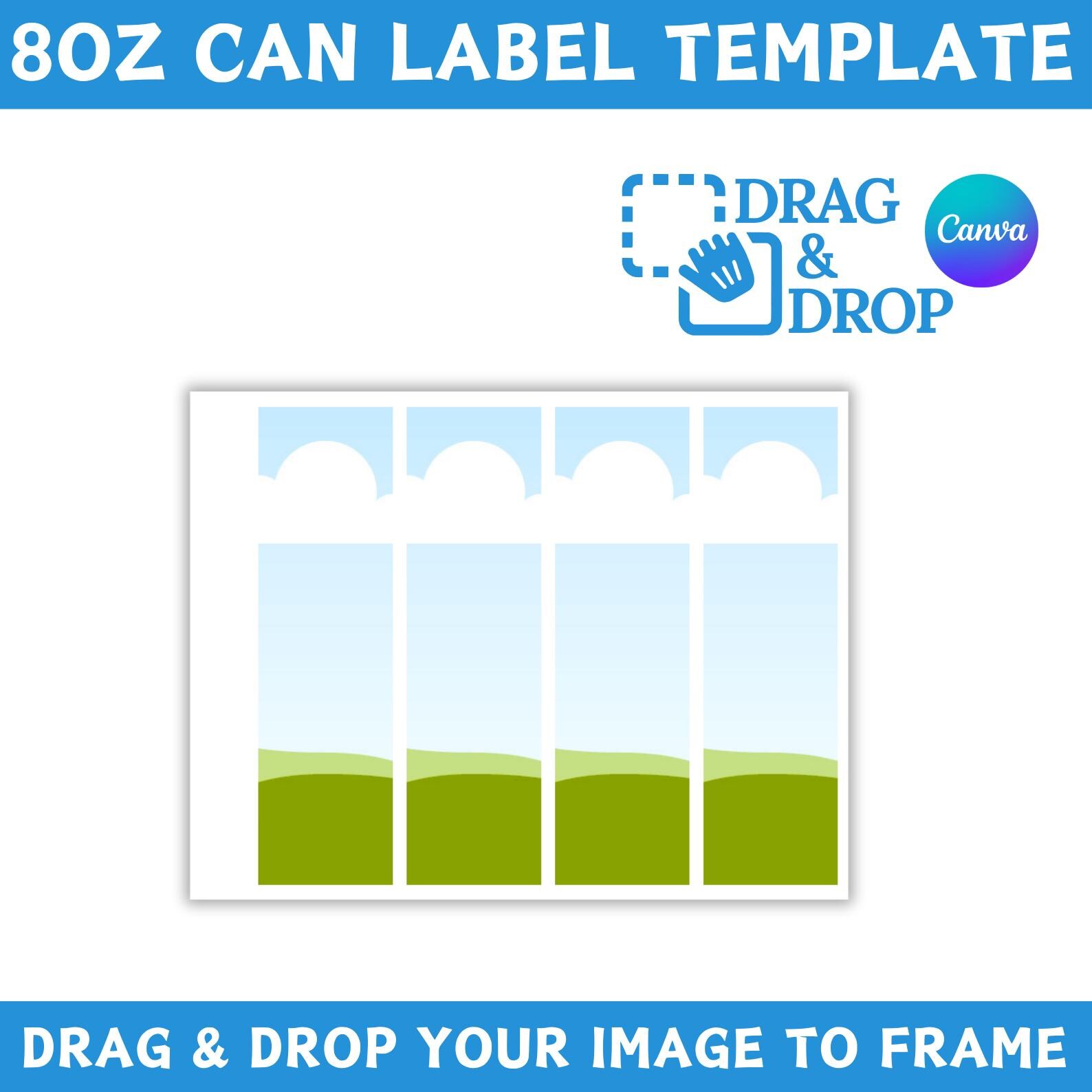 8 Oz Can Canva Template, Can Label Template, Can Template, Blank Can ...