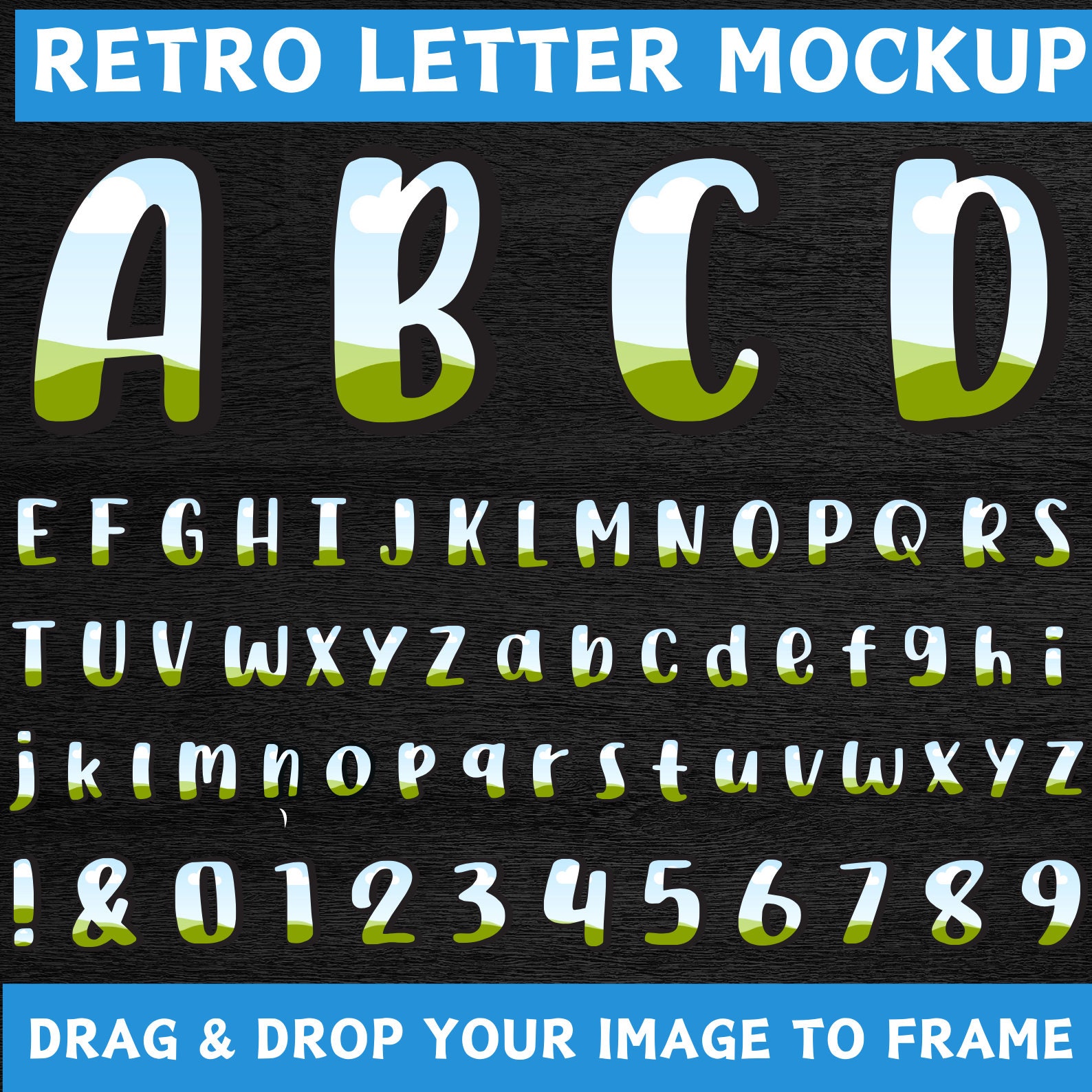 Retro Letter Canva Frames Mockup Template, Retro Letter Canva, Canva ...