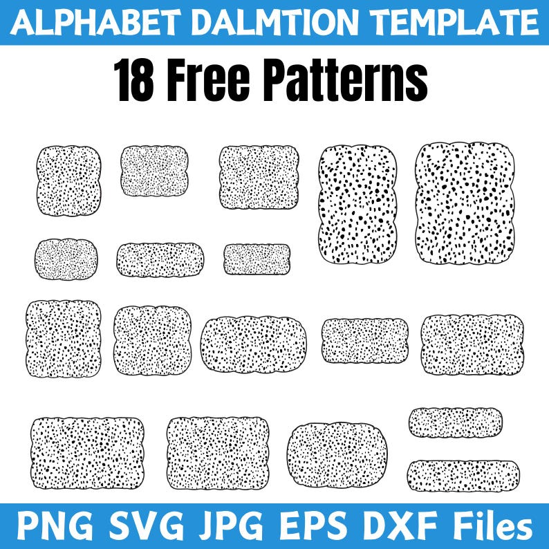 Alpha Doodle Dots Letters Svg Png Bundle, 6 Alpha Sets, 18 Dalmatian ...