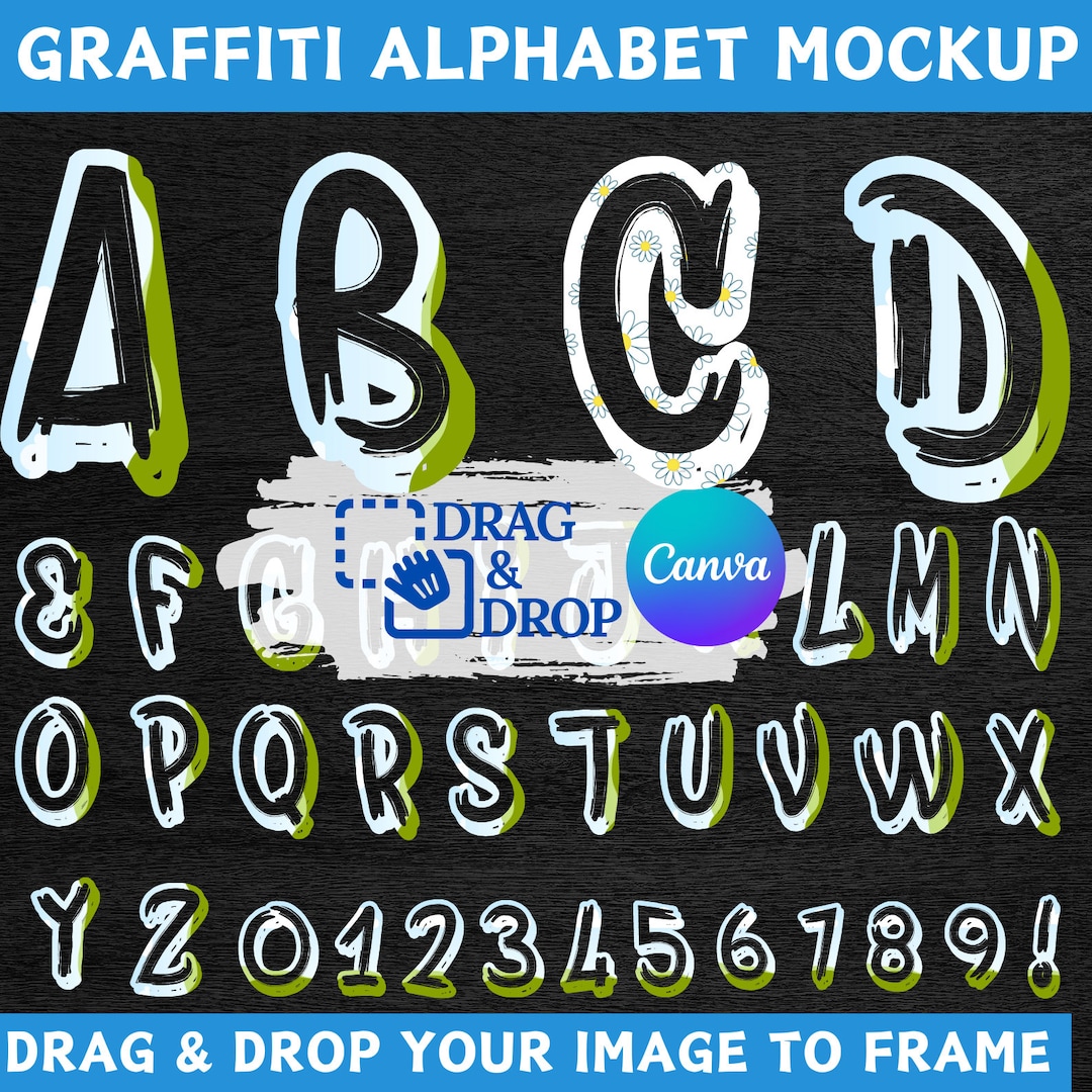 Graffiti Alphabet Canva Template, Graffiti Letters Template, Graffiti ...