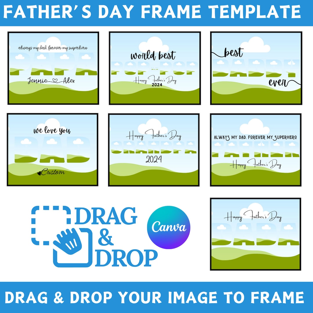 Fathers Day Canva Editable Template, Photo Frame Canva Designs, Daddy ...