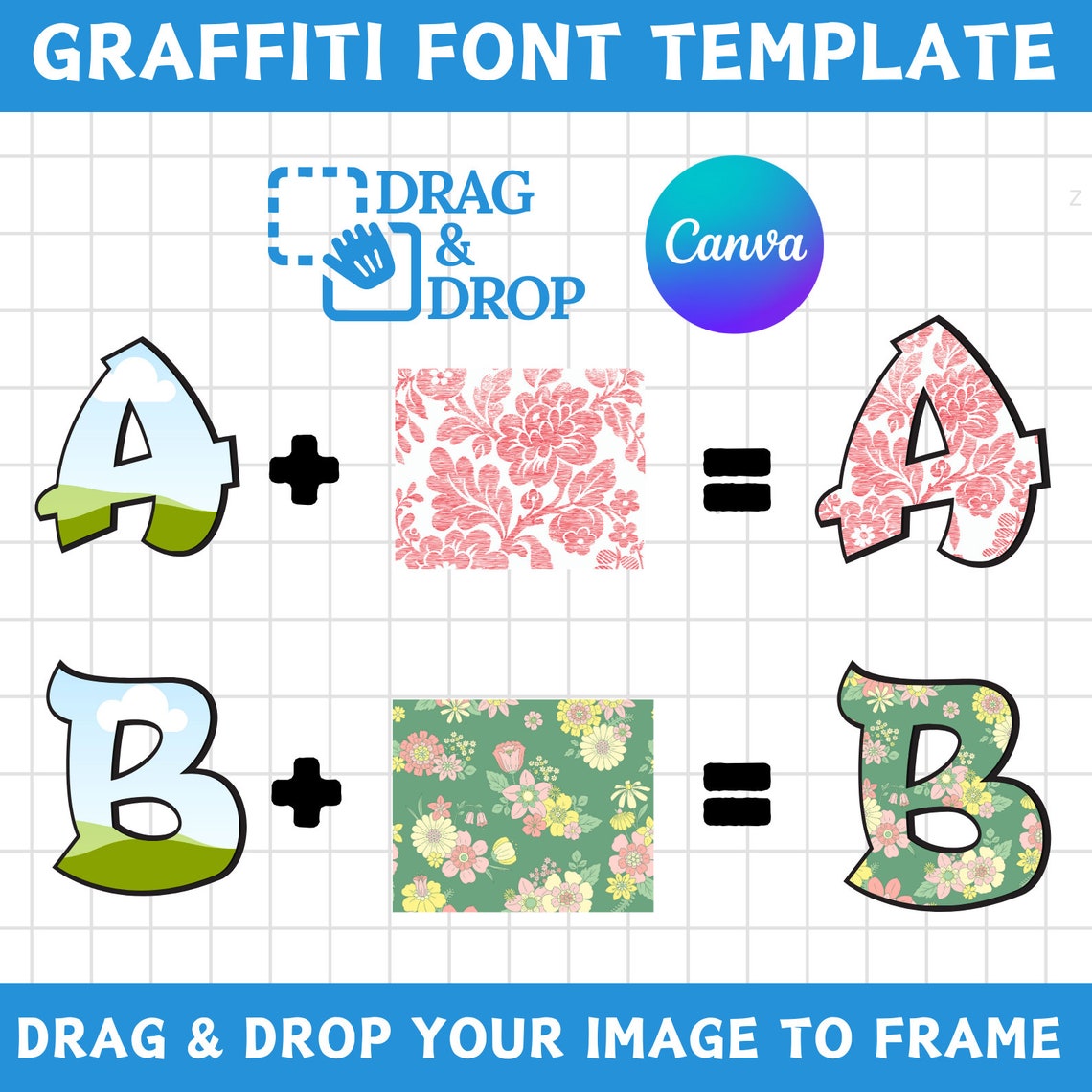 Canva Graffiti Font Template, Graffiti Template, Graffiti Font Blank ...