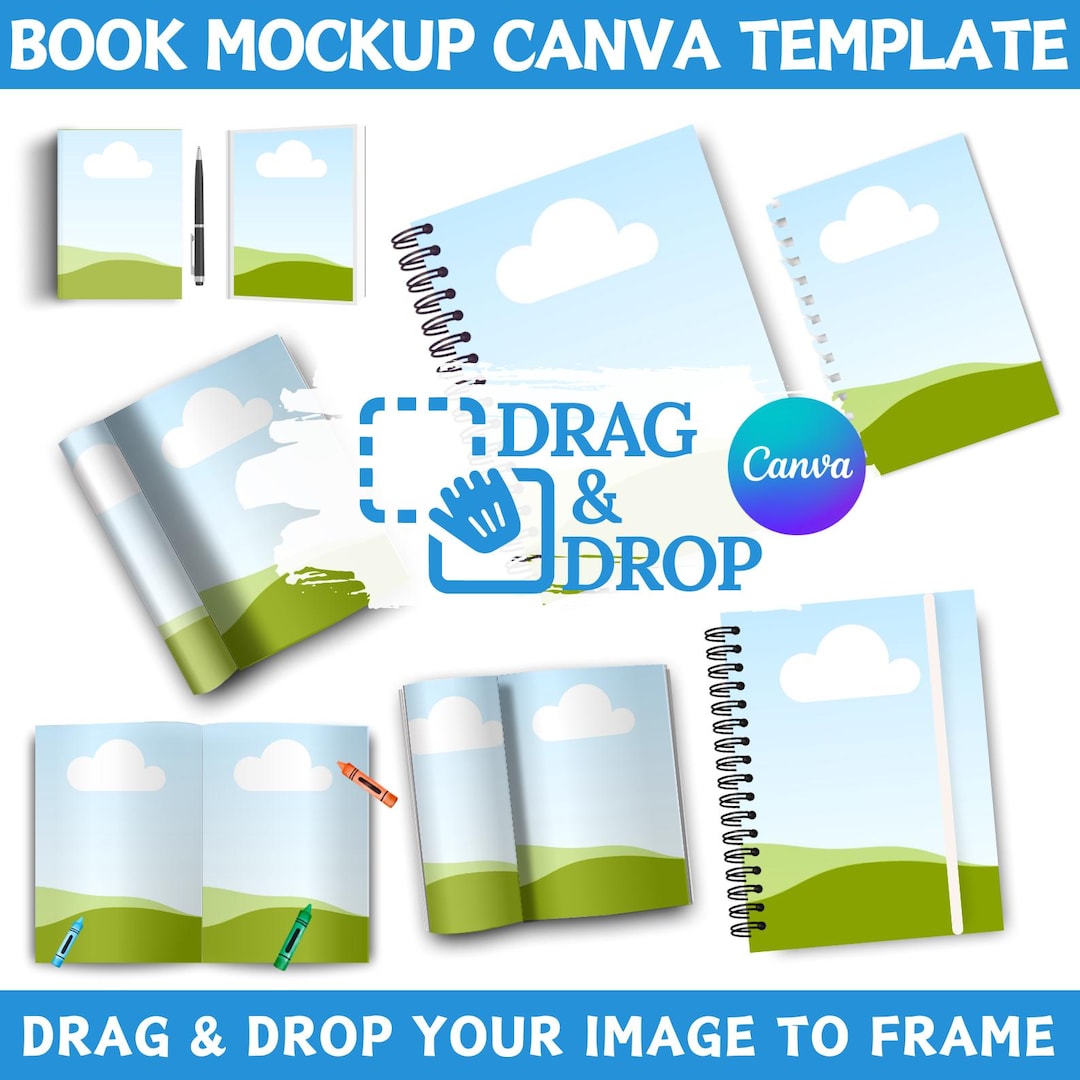 8 Canva Editable Book Mockup Template, Book Cover Mockup, Workbook ...