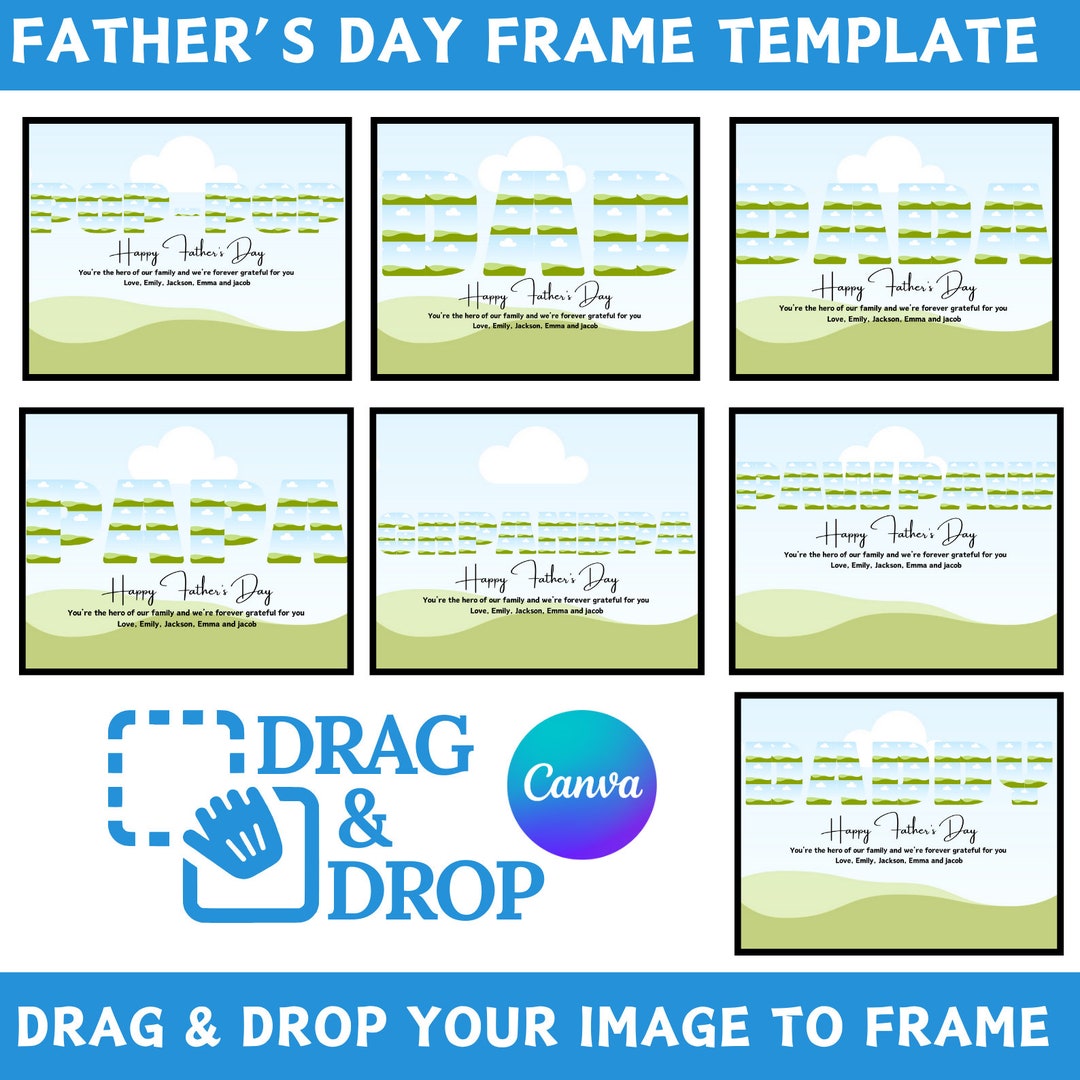 Fathers Day Canva Editable Template, Photo Frame Canva Designs, Daddy ...
