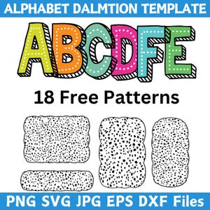 Alpha Doodle Dots Letters Svg Png Bundle, 6 Alpha Sets, 18 Dalmatian ...