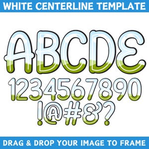 Editable Canva Frame Alphabet Letters, White Centerline Template Comic ...