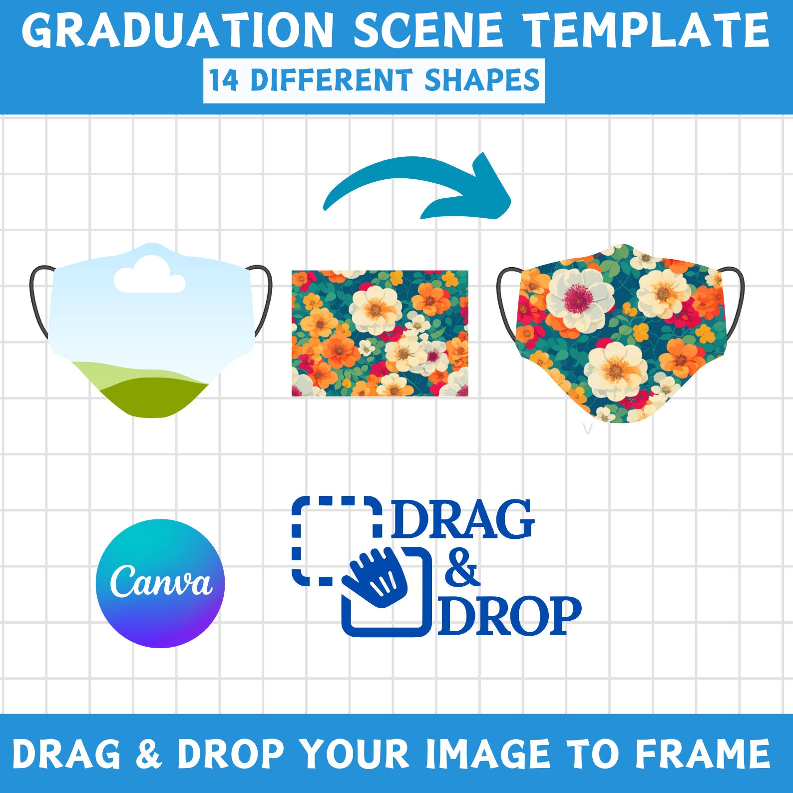 Graduation Scene Canva Mockup, Graduation Canva Mockup Bundle ...