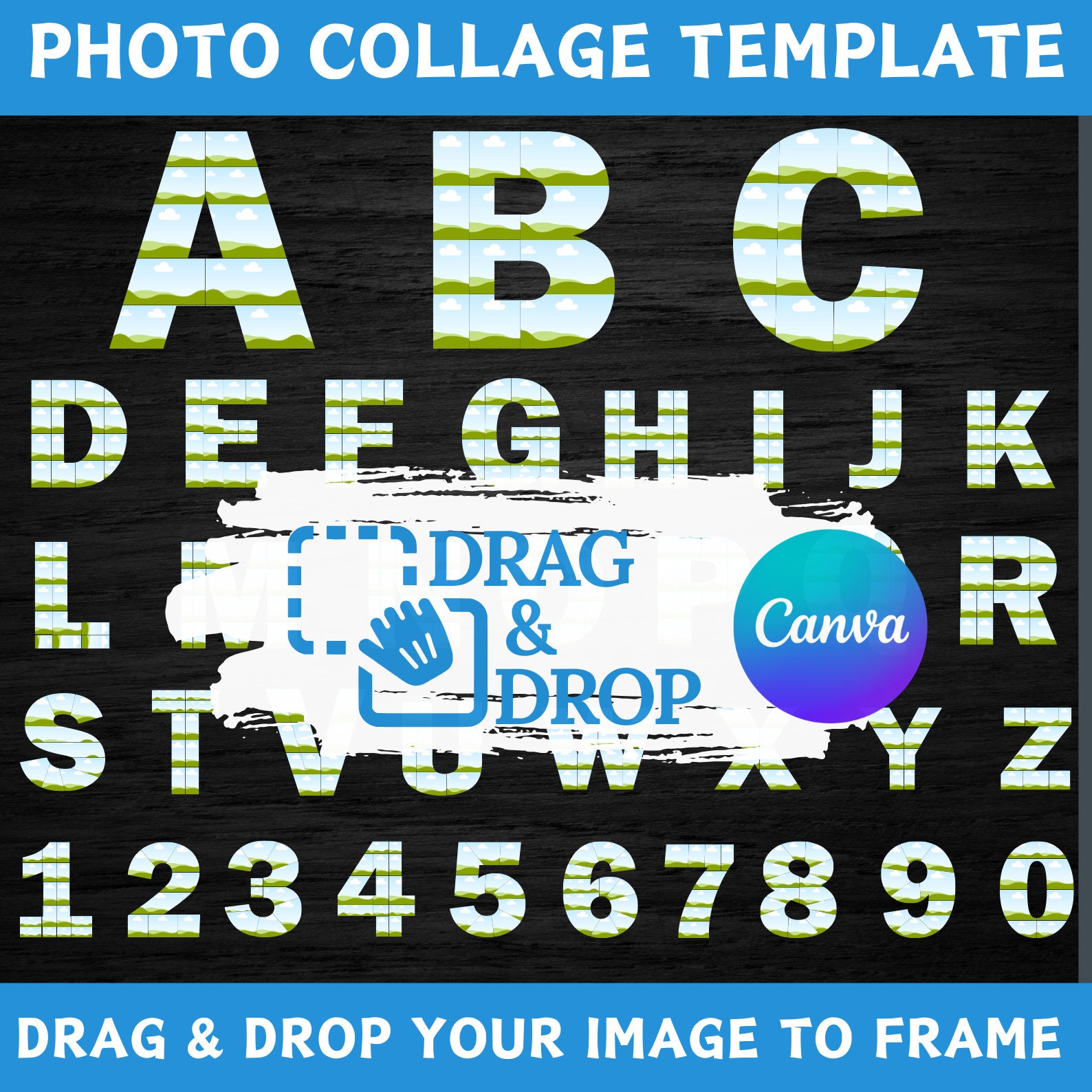 Canva Template, Canva Photo Collage Letters, Photo Collage Bundle ...