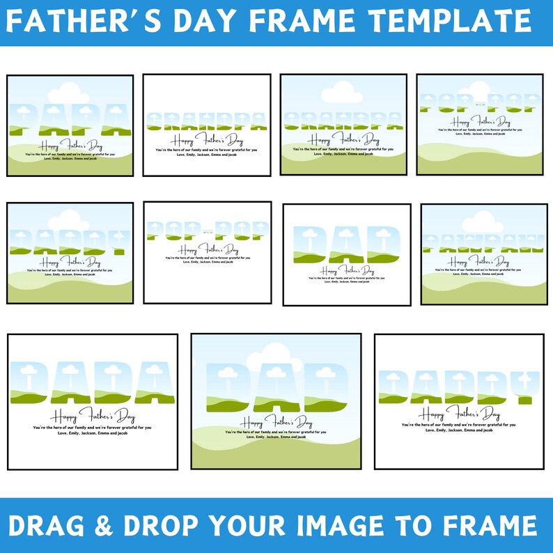 Fathers Day Canva Editable Template, Photo Frame Canva Designs, Daddy ...