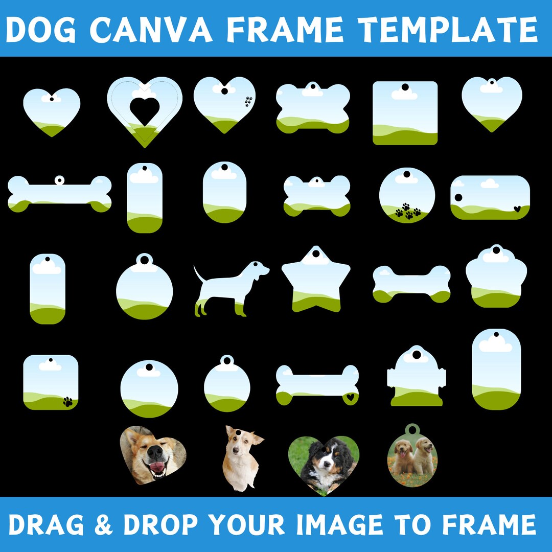 Dog Canva Editable Template, Design Your Own Dog Tag, Dog Bone Canva ...
