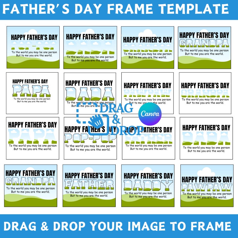 Daddy Canva Editable Frame Template, Photo Frame Canva Designs, Daddy ...