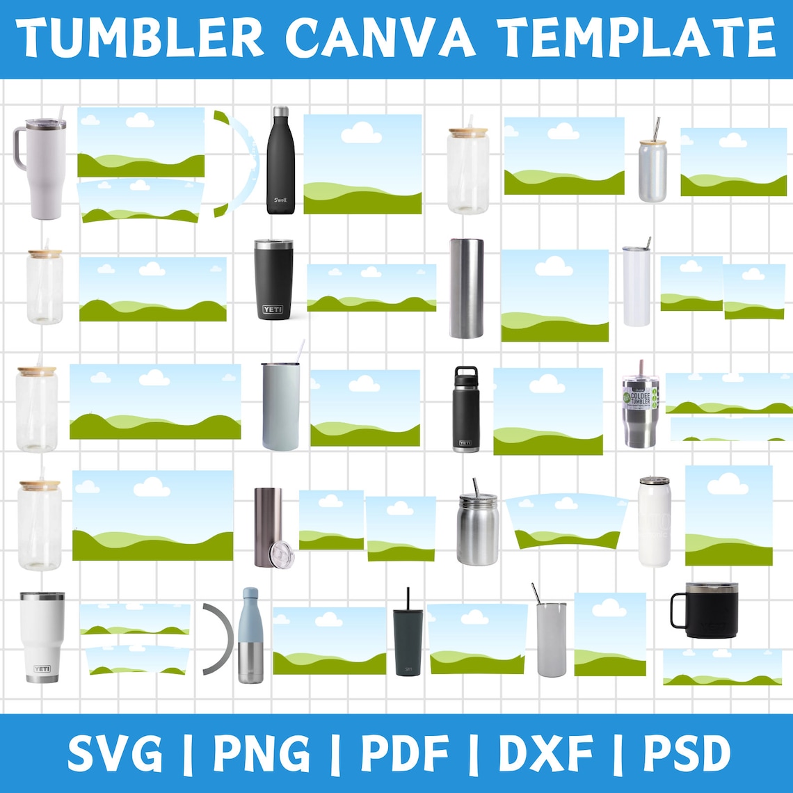Canva Tumbler Templates, Tumbler Template Bundle, Canva Glass Templates ...