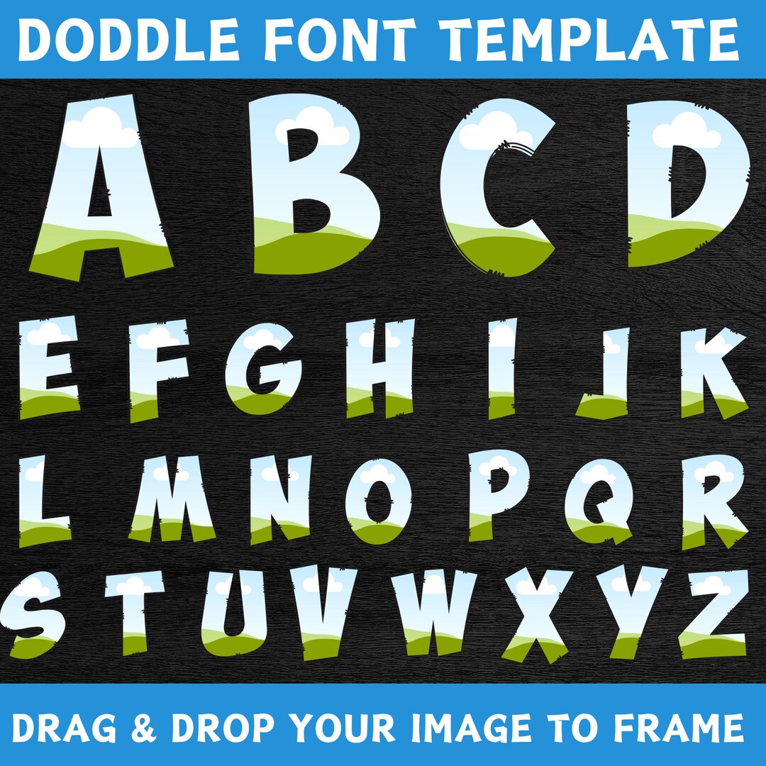 Canva Doddle Font Template, Customizable Doddle Font for Canva, Doodle ...
