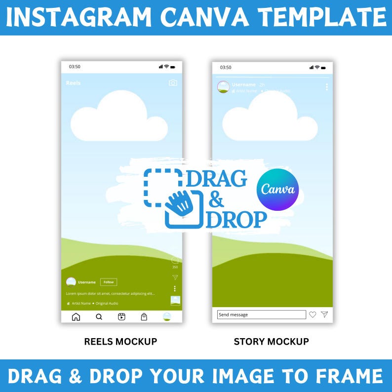 Instagram Profile Mock-up Editable Canva Template, Social Media ...