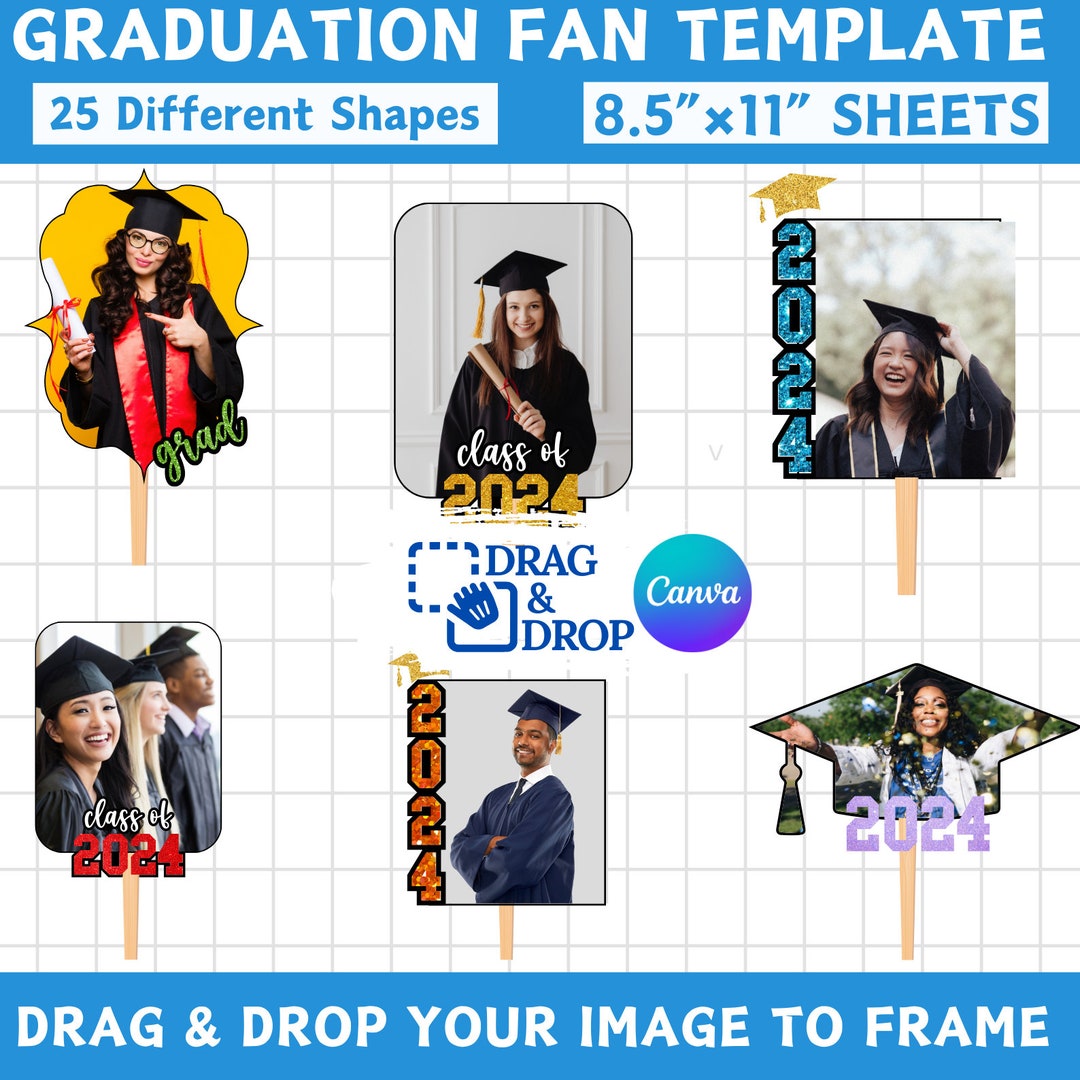 Grad Paddle Fan Canva Template Bundle, 2024 Graduate Fan, Canva ...