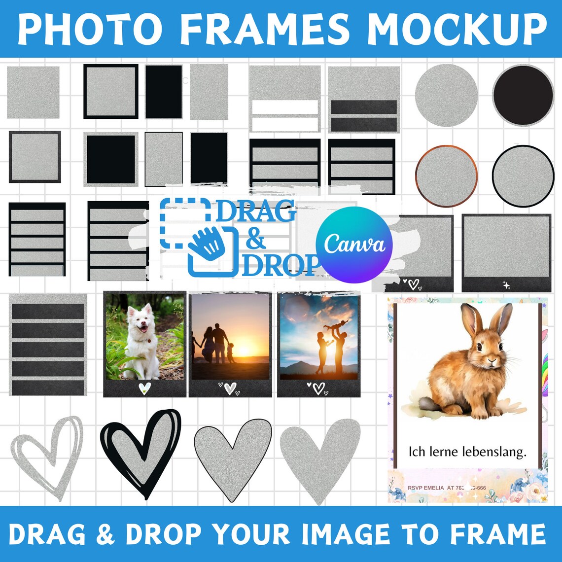 Canva Photo Frames Mockup Template, Photo Frames Mockup Template, Canva ...