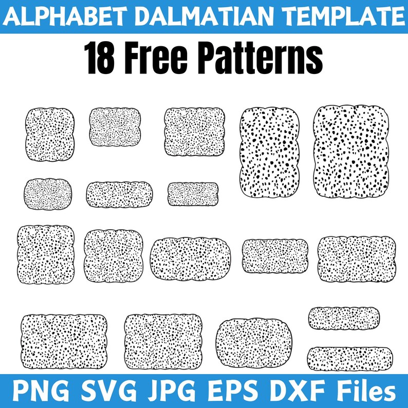 Alpha Doodle Dots Letters Svg Png Bundle, 6 Alpha Sets, 18 Dalmatian ...