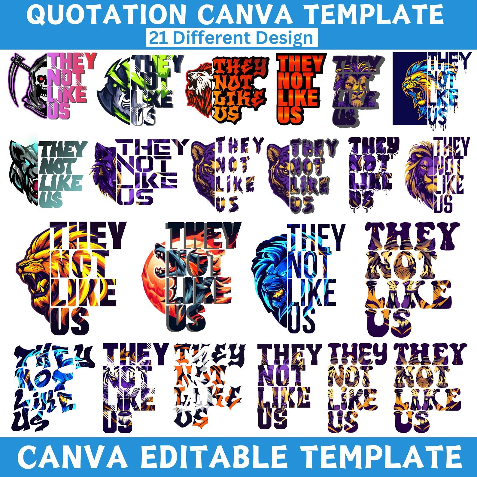 They Not Like Us Canva Editable Template, 21 Different Design Template ...