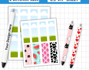 Pen Wrap Sublimation Template, Epoxy Pen Wrap Template, Canva Editable Wrap, A4 and 8.5x11 Size ...