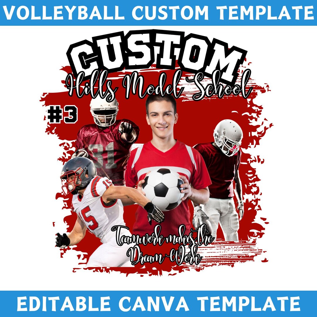 Volleyball Custom Shirt Editable Canva Template, Photo Collage Shirt ...