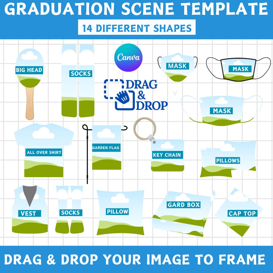 Graduation Scene Canva Mockup, Graduation Canva Mockup Bundle ...