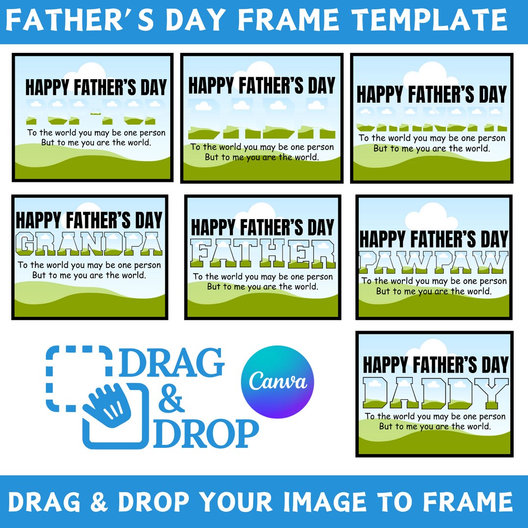 Daddy Canva Editable Frame Template, Photo Frame Canva Designs, Daddy ...