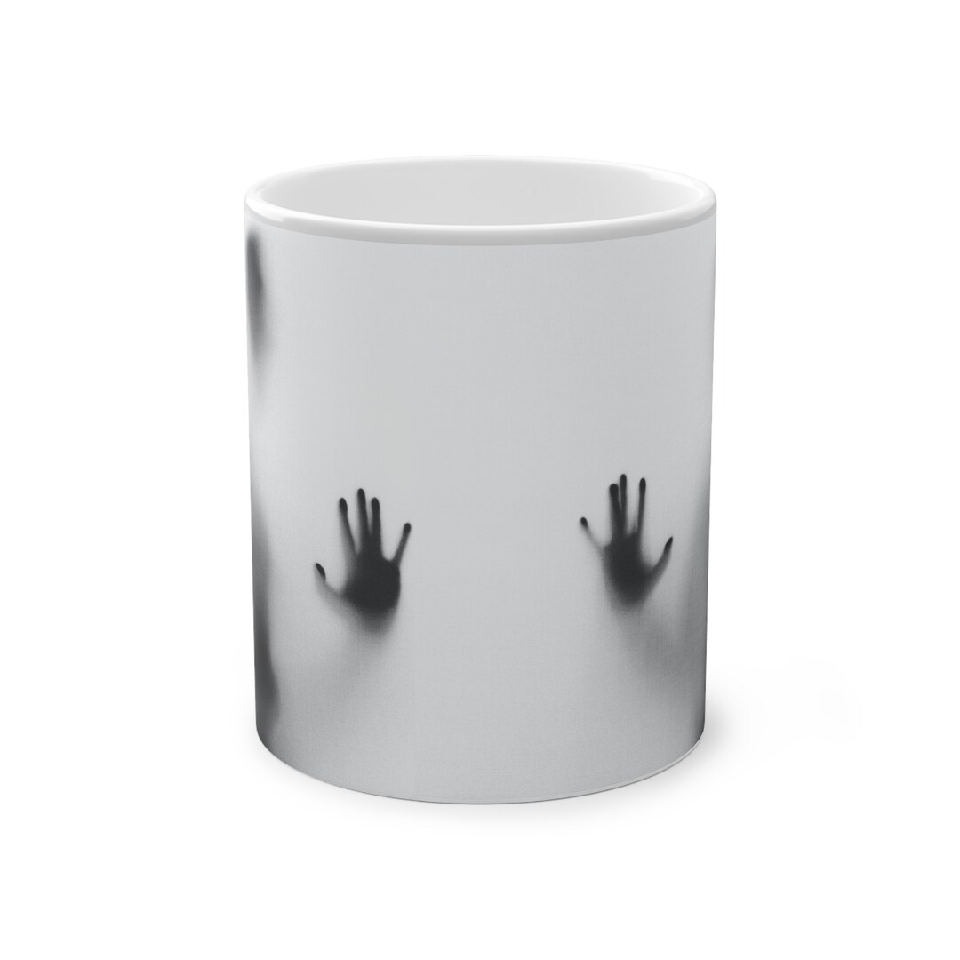 Heat Reactive Mugs, 3D Man Mug, Halloween Mug, Man 3d Mug, Shadow Hands ...