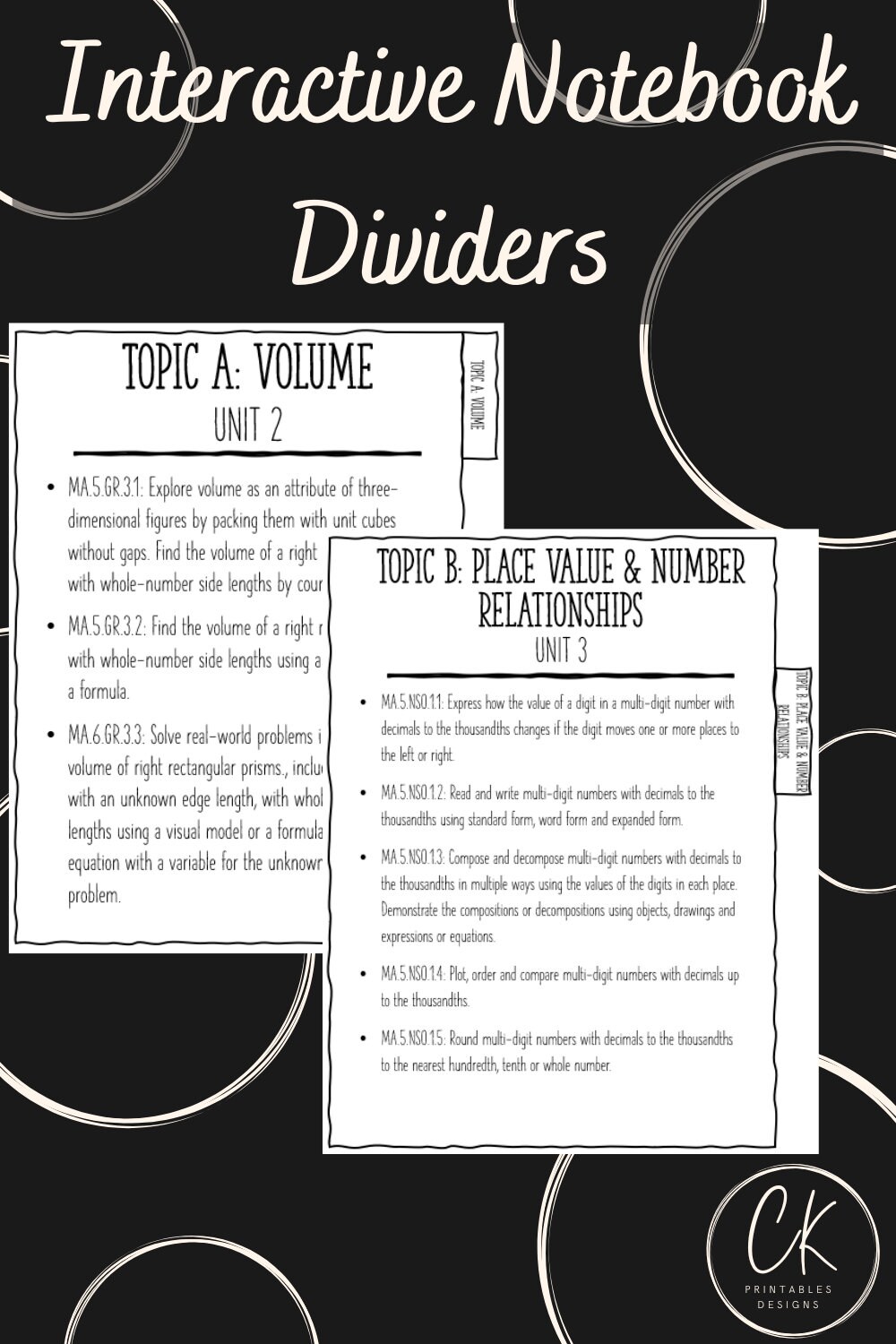 Interactive Notebook Divider Template - Etsy